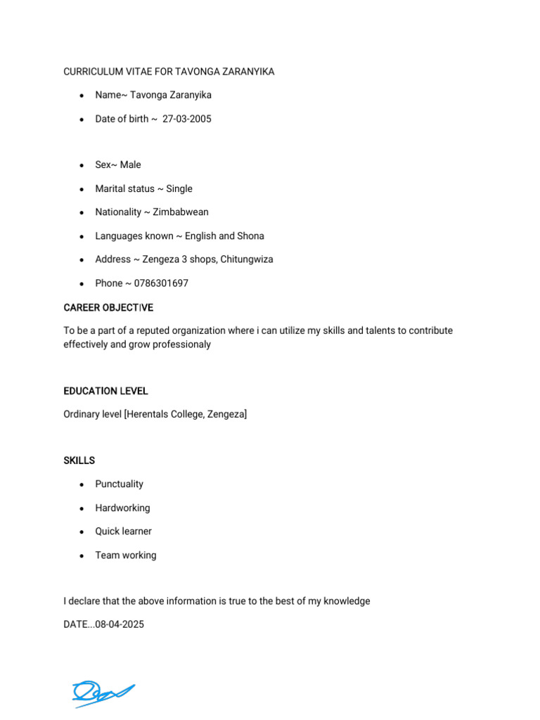 CURRICULUM VITA-WPS Office | PDF