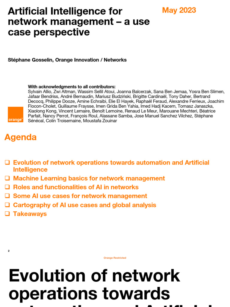 AI For Network Management - A Use Case Perspective - 2023 - vIMT 2023-05-11 | PDF | Sensitivity ...