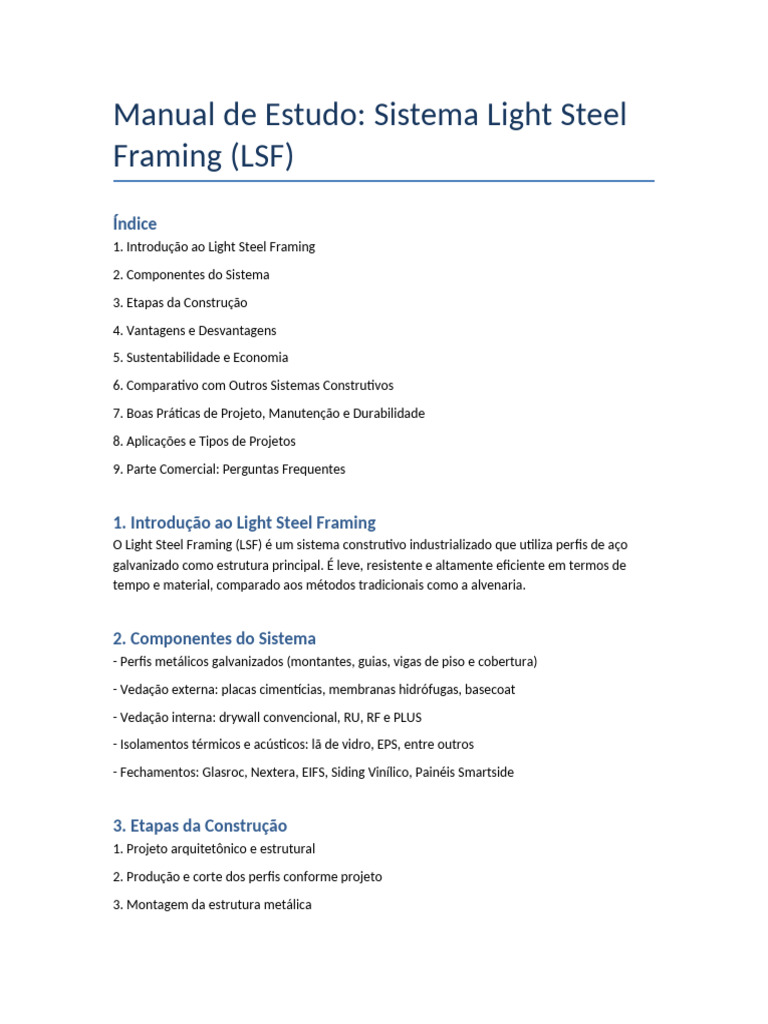 Guia Completo sobre Light Steel Framing | PDF | Materiais