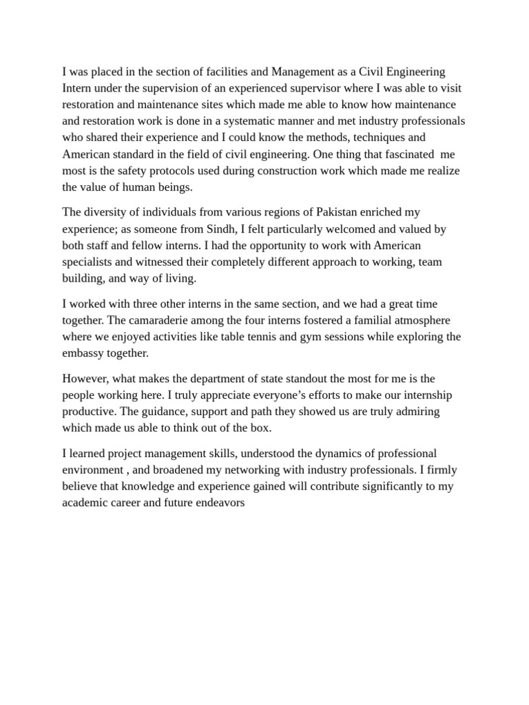 MMy Reflection On Internship | PDF