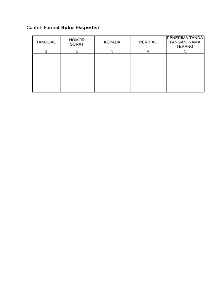 Contoh Format Buku Ekspedisi | PDF