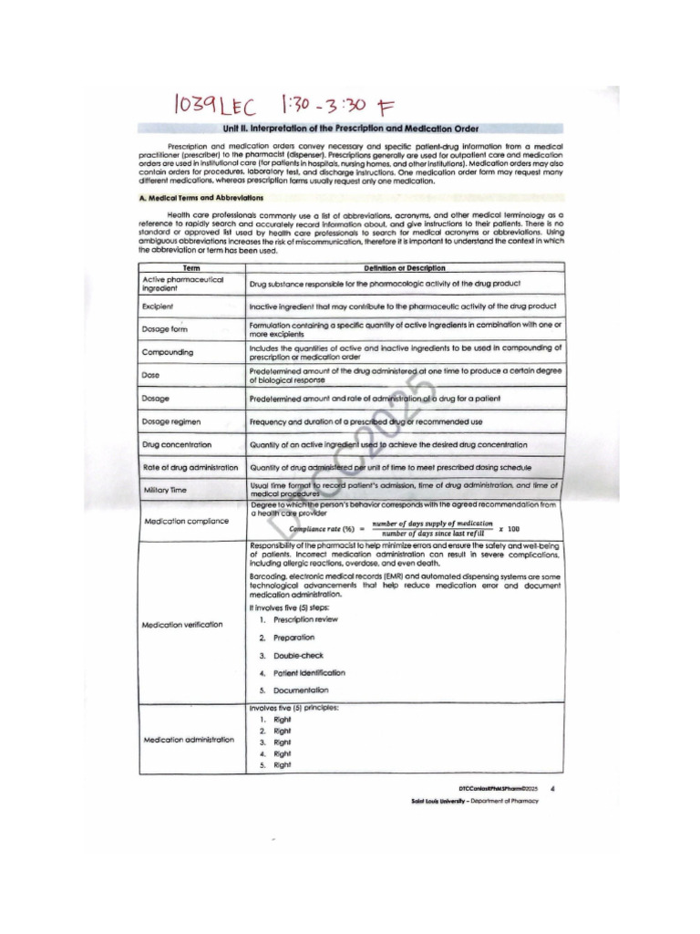 Unit II PHARMA 122 Lec | PDF