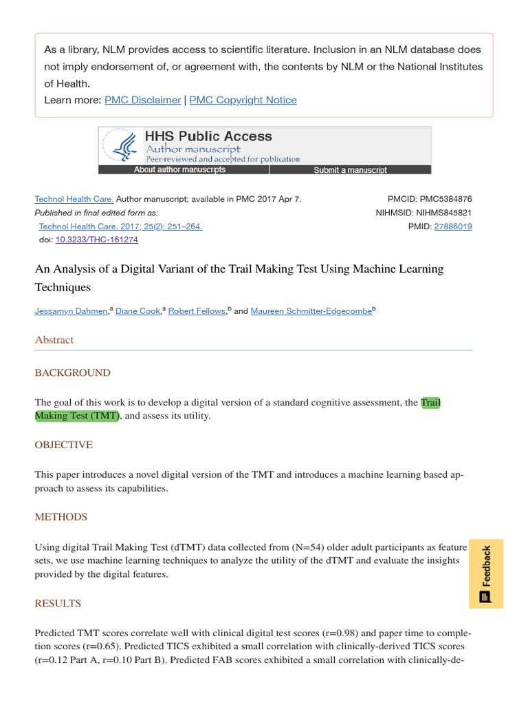 2-An Analysis of A Digital Variant of The Trail Making Test Using ...