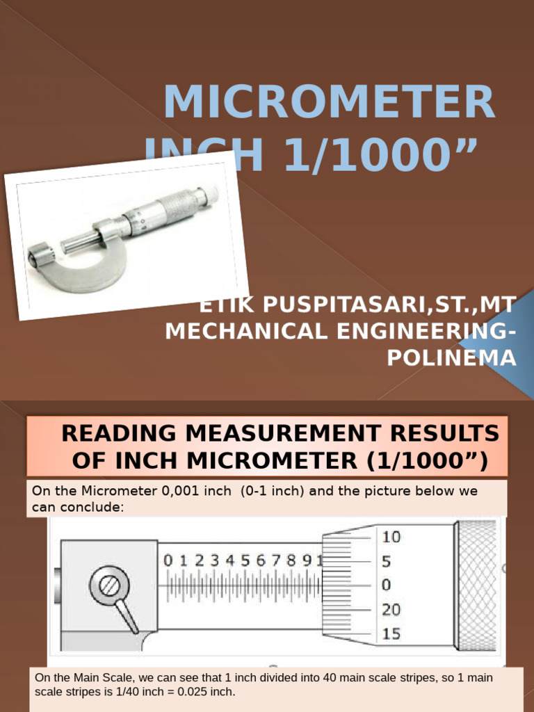 Micrometer Measurement in Inches | PDF