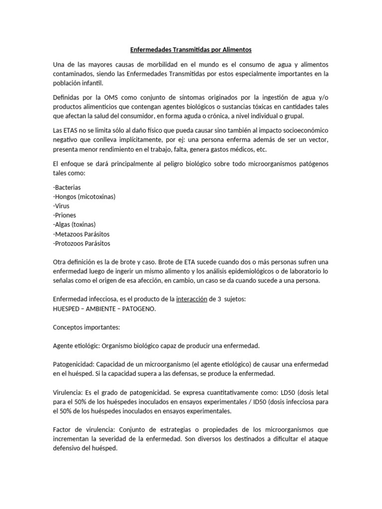 Módulos 3 - Tema 1 Enfermedades Transmitidas Por Alimentos | PDF | Escherichia coli | Salmonela