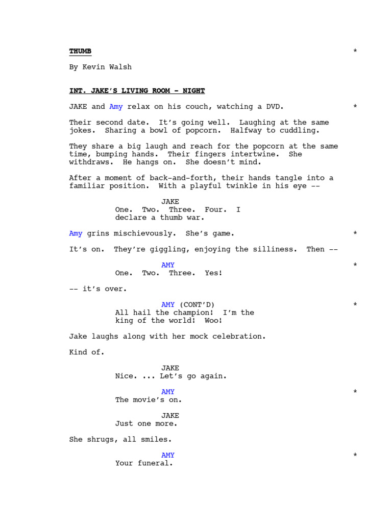 Thumb War Script - EditStock | PDF