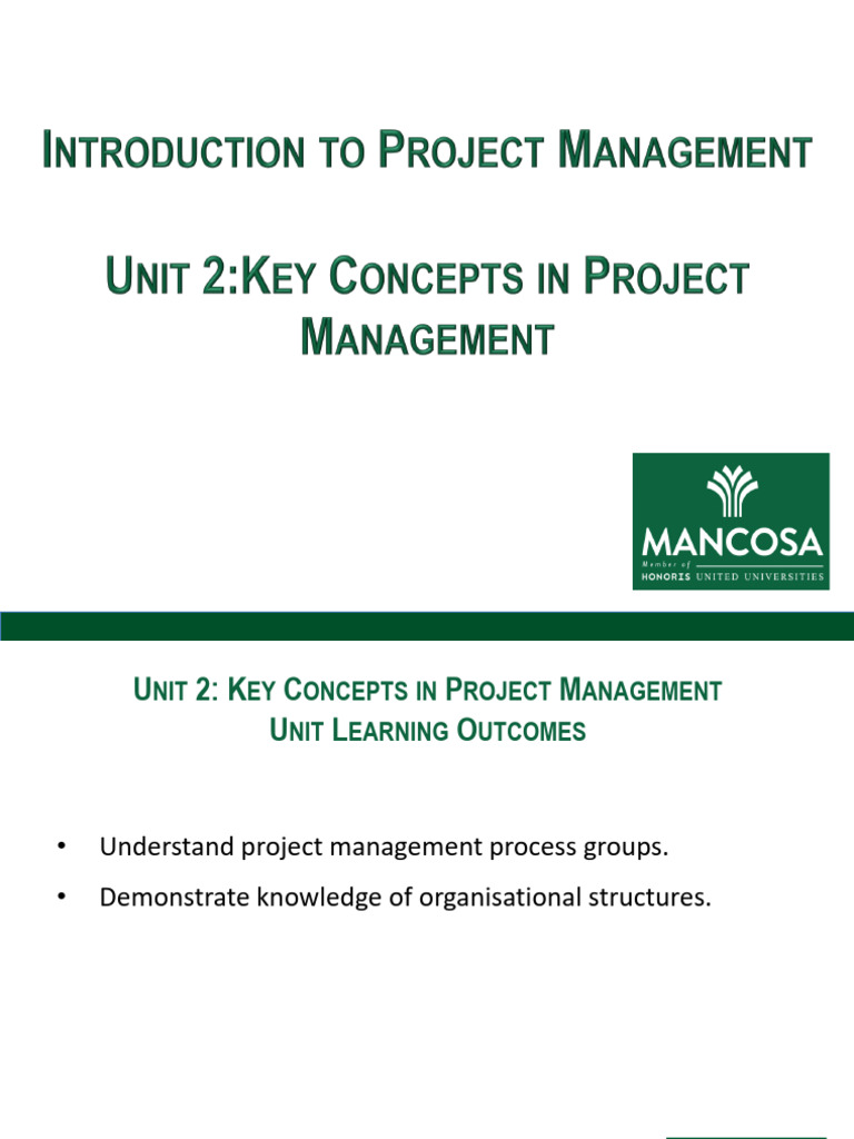 Section 2 - Learning Unit 2 slidess | PDF | Organizational Structure | Project Management