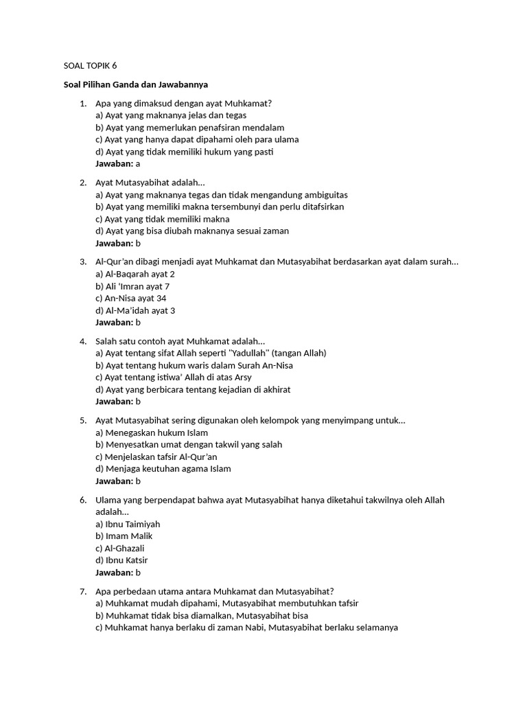 Soal Topik 6 | PDF