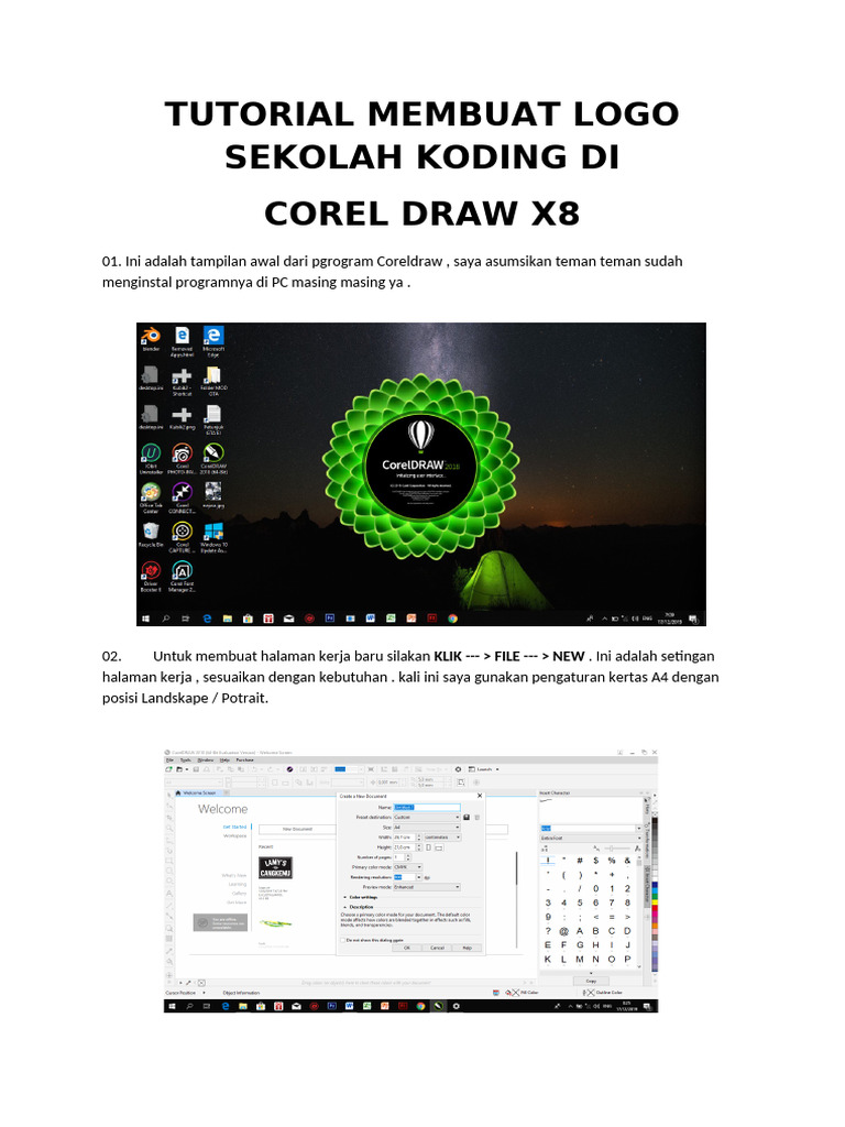 Tutorial Logo Sekolah Koding di Corel Draw | PDF