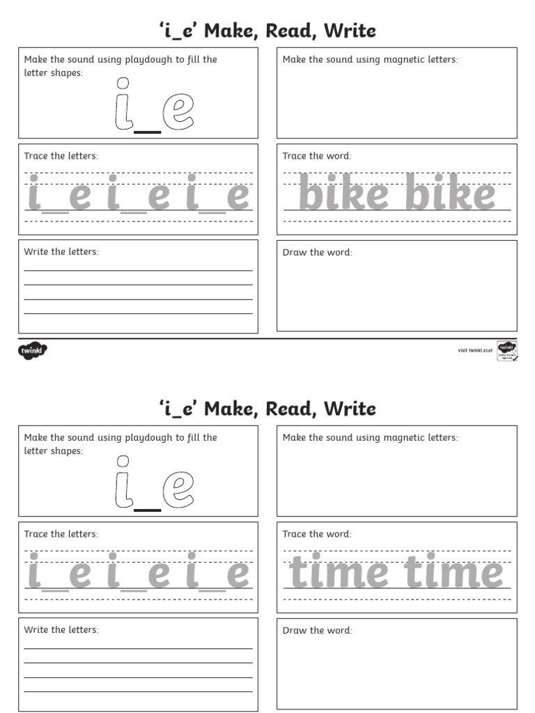 i_e Sound Activities for Kids | PDF