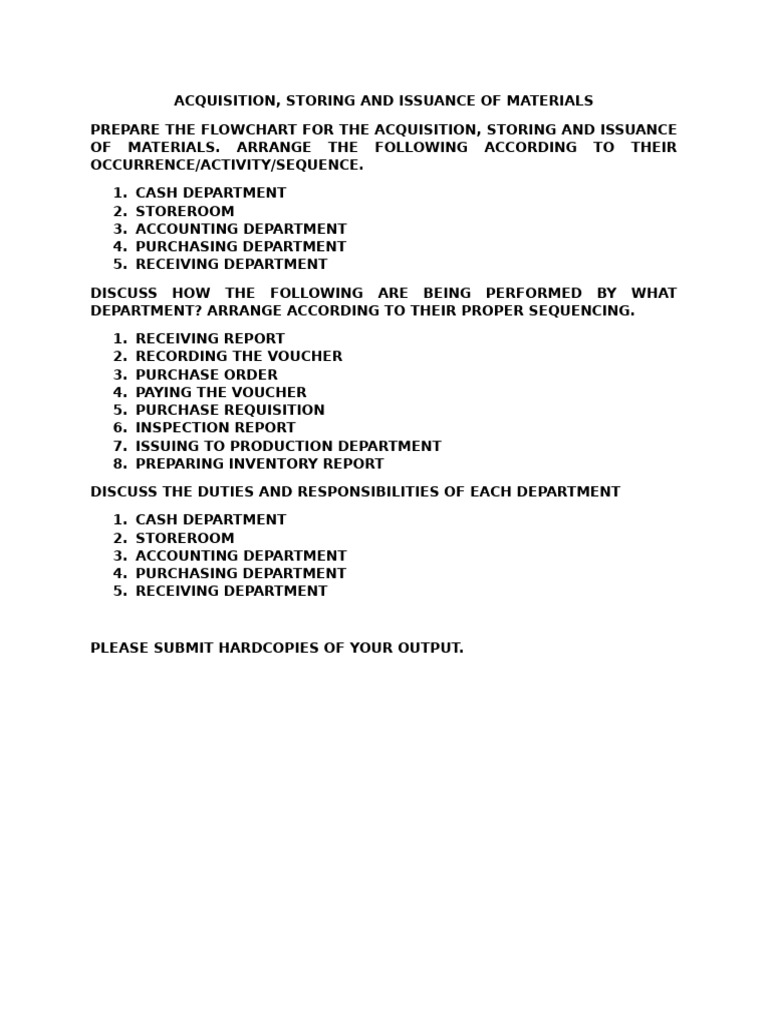 Activity in Purchasing Storing and Issuing Materials | PDF