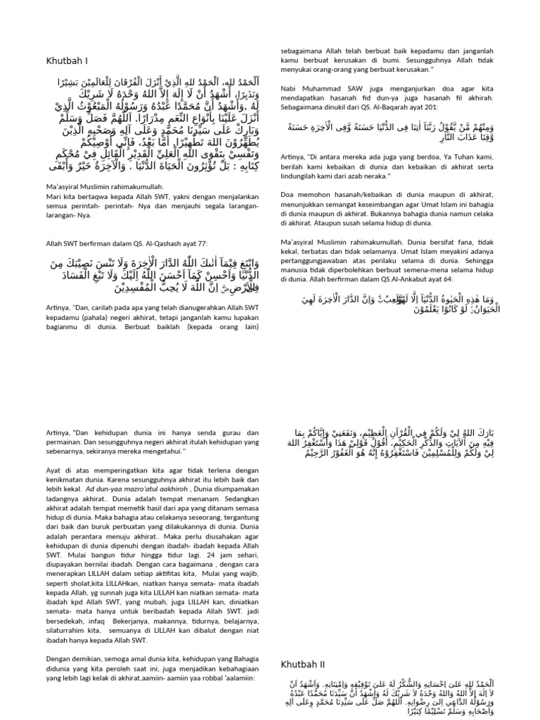 Khutbah Jum'ah 20 Des 2024 | PDF