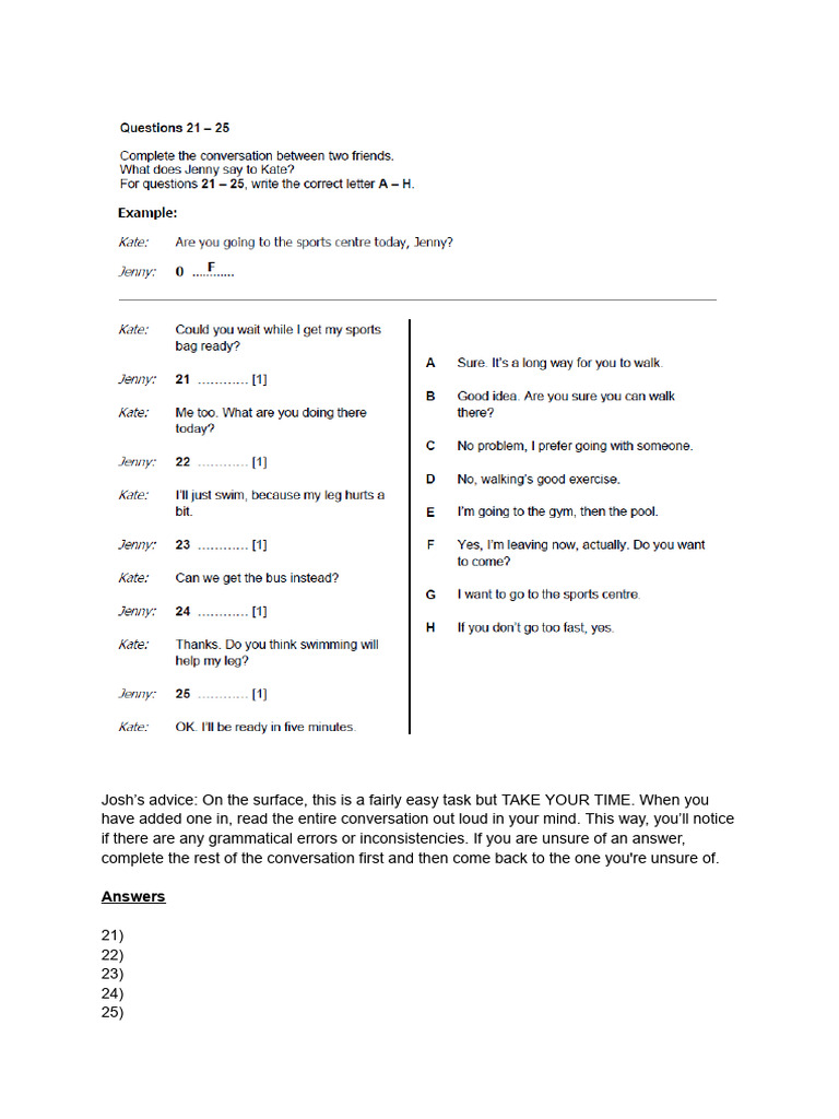 Reading Part 3 Practise | PDF