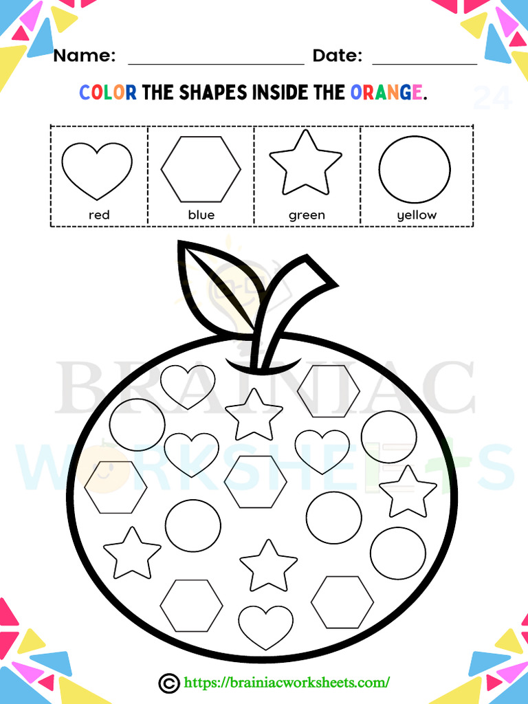 Shapes and Colors Ukg Drawing Worksheet | PDF