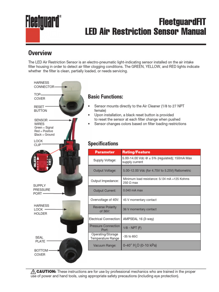 Fleetguard Air Restriction | PDF | Electrical Connector | Electricity