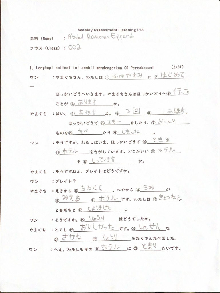 W12 - Weekly Assessment Listening L13 DJP-CS02005 - Abdul Rahman ...