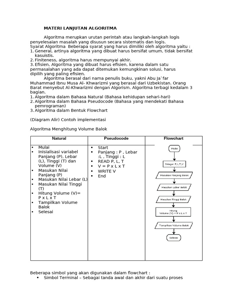 Materi Lanjutan Algoritma | PDF