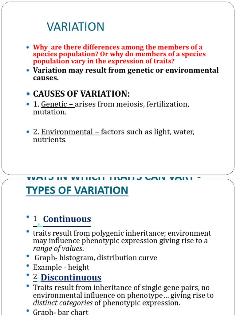 Variation and Selection Tul 110519 | PDF | Natural Selection | Genetic Variation