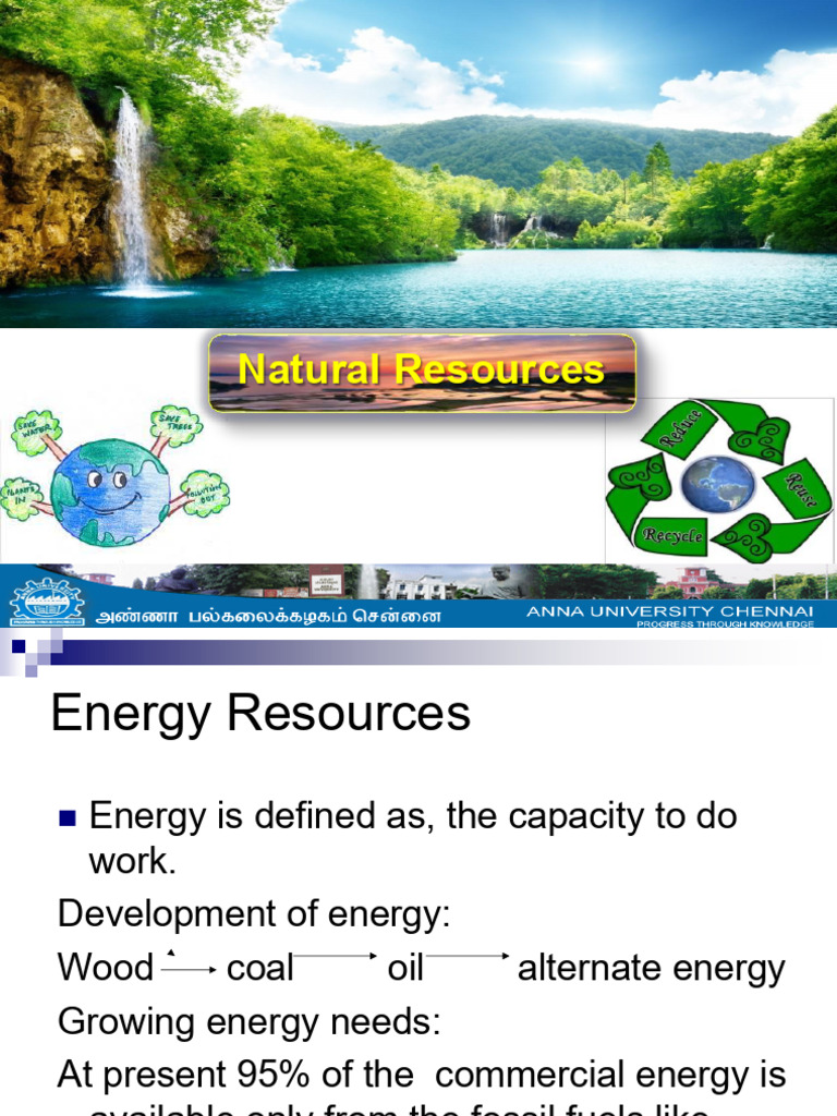 EVS Unit-3 (Natural Resources) | PDF | Biofuel | Solar Energy