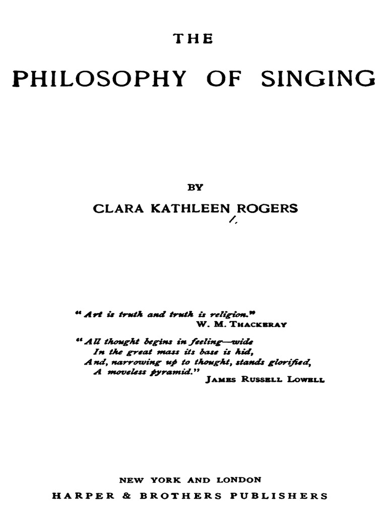 The Philosophy of Singing | PDF | Psychological Concepts
