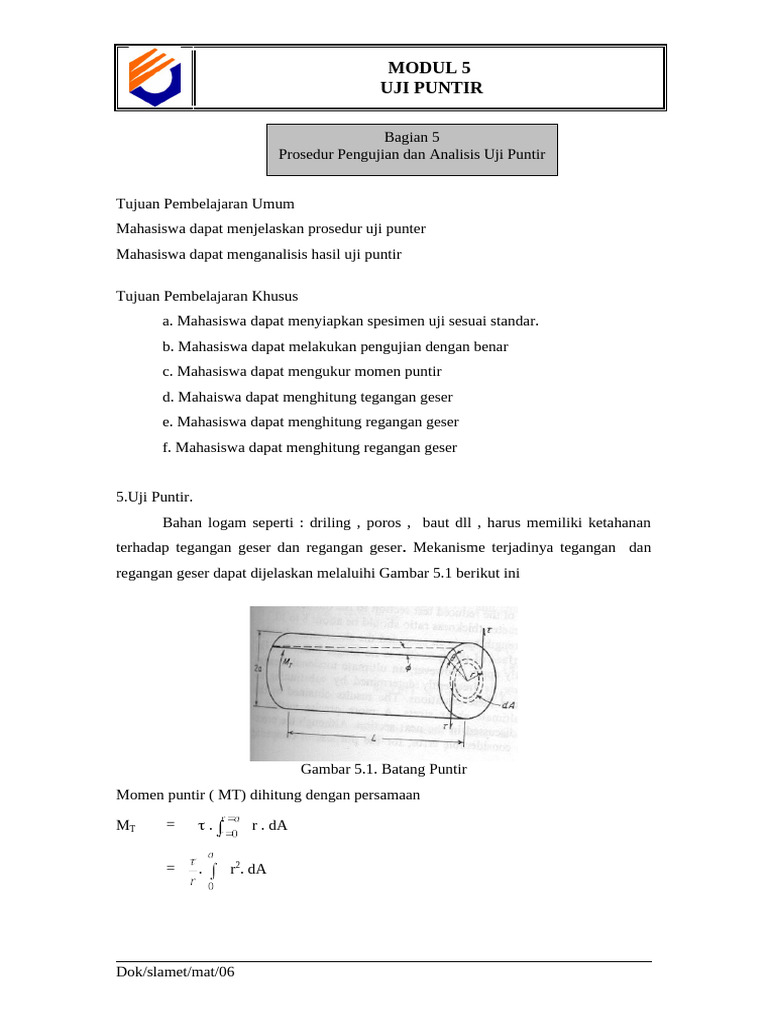 M.5.Uji Puntir | PDF