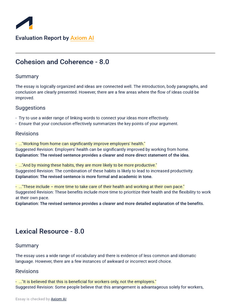Essay Checked by Axiom (About Work) | PDF | Essays | Cognitive Science