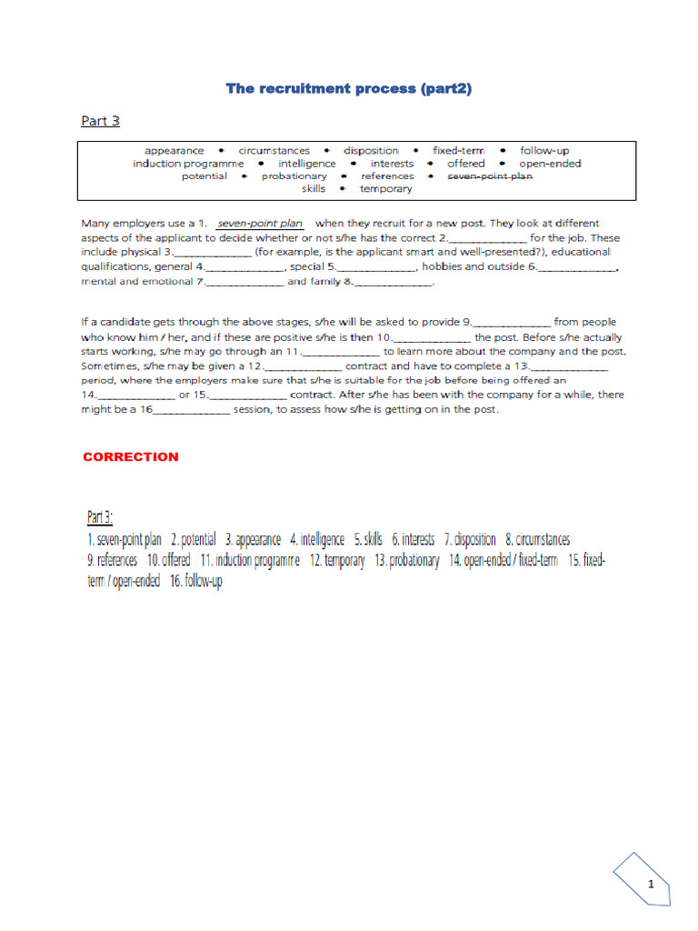 Unit 1 Part 2 Correction | PDF