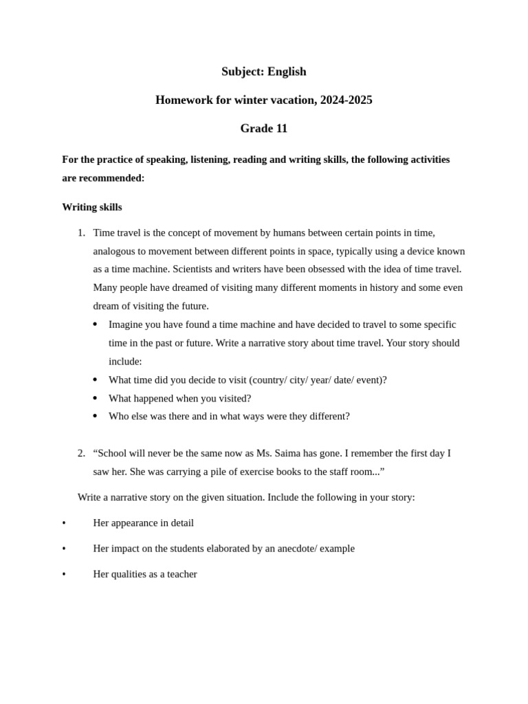 Grade 11 Task For English | PDF | Disciplines