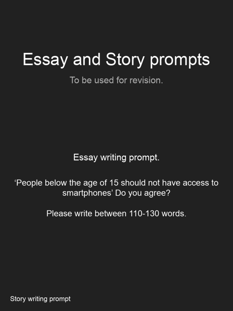 Revision: Essay Question and Story Writing Prompt | PDF