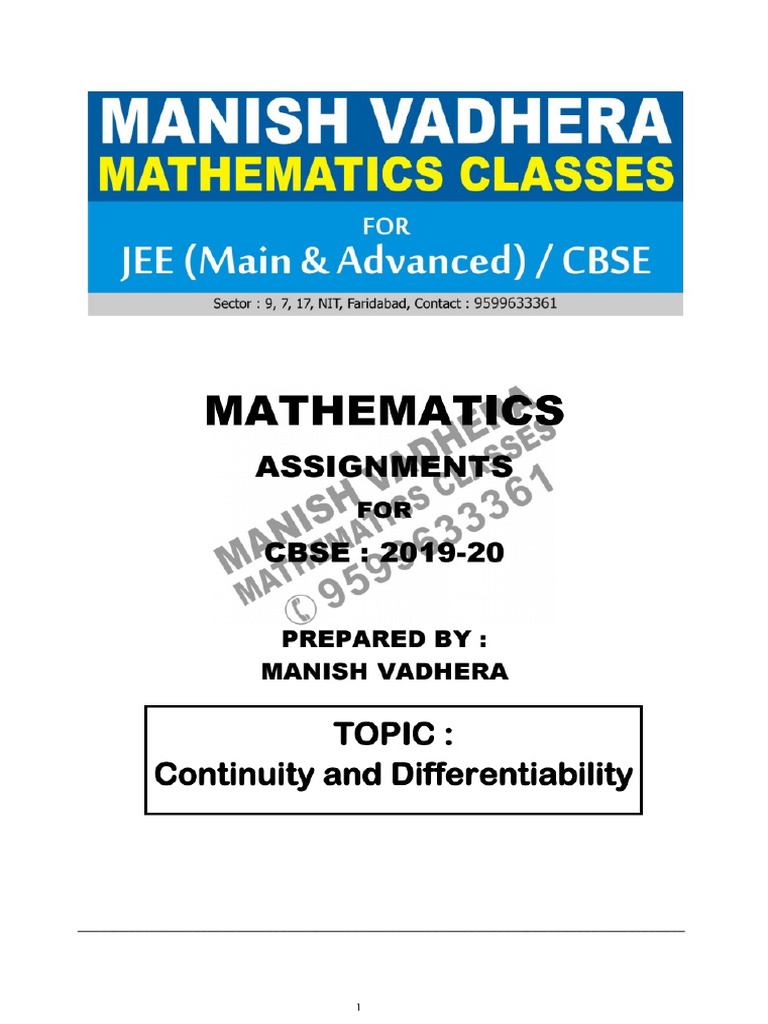 5 - Continuity and Differentiabiltiy | PDF