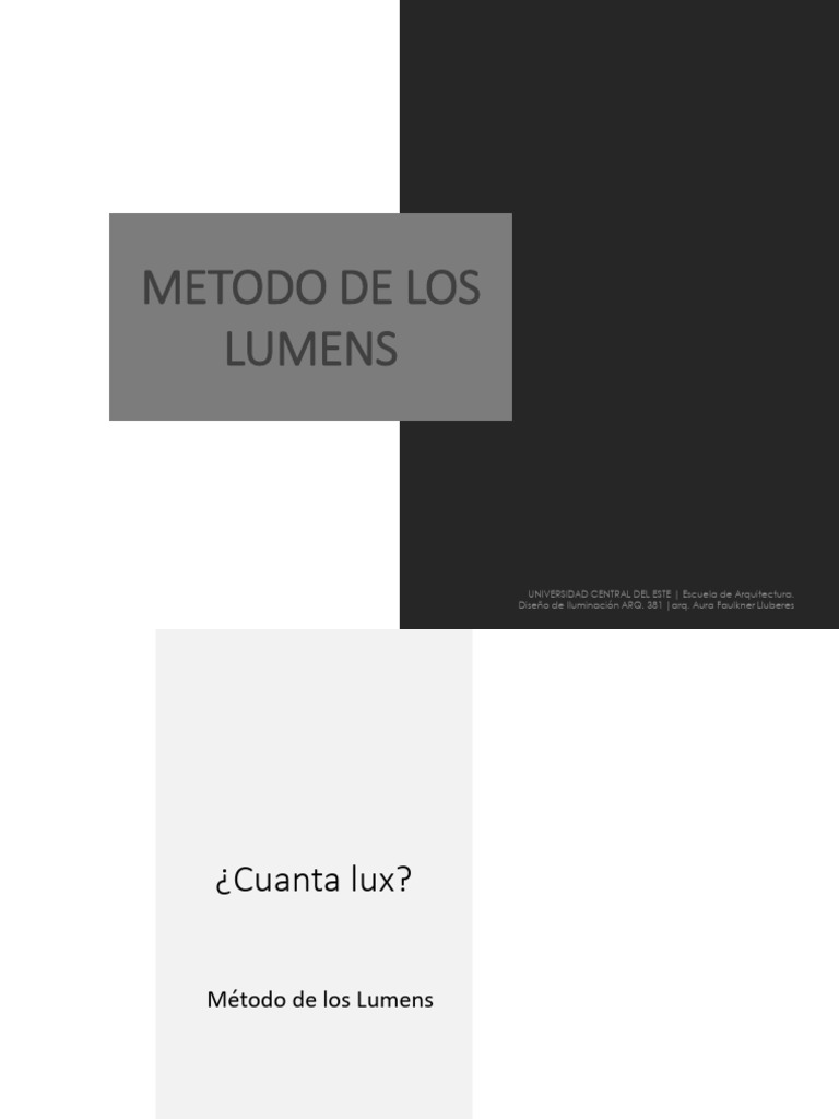 Método de Cálculo de Lúmenes | PDF | Radiación electromagnética ...