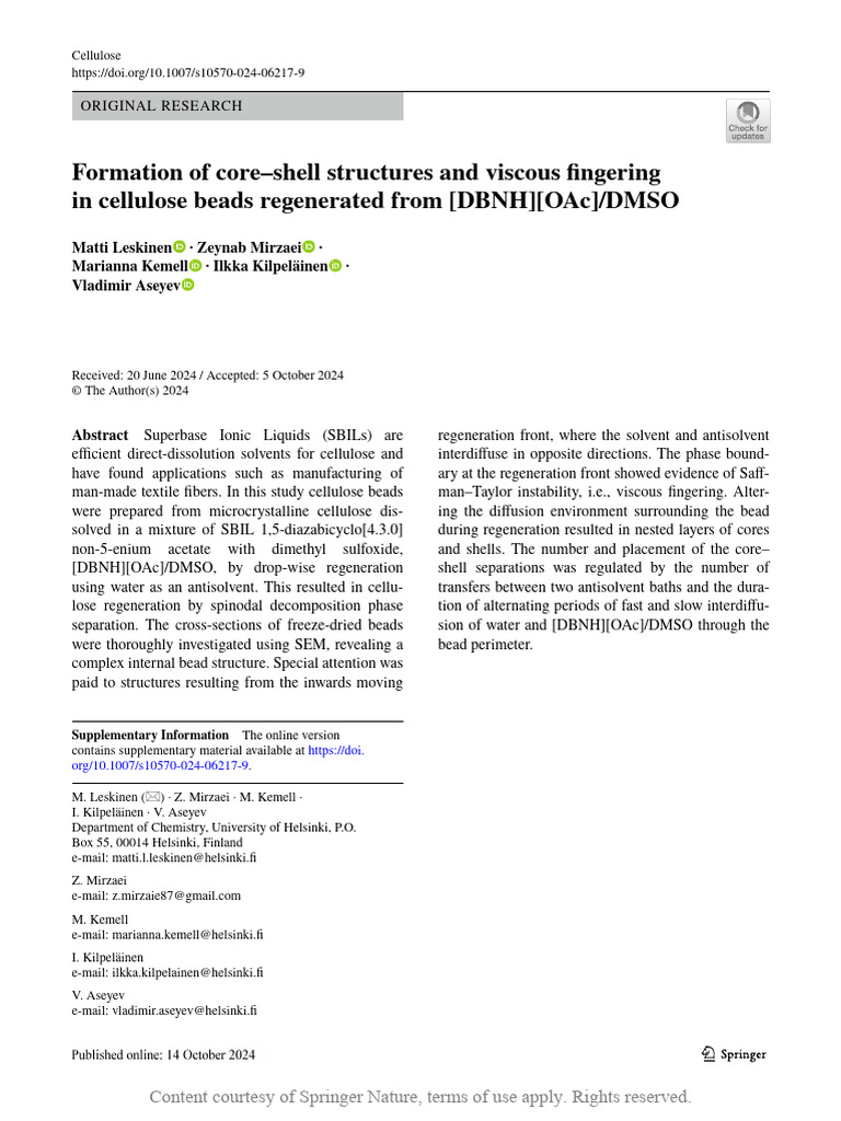 Formation of Core-Shell Structures and Viscous Fin | PDF | Diffusion | Viscosity