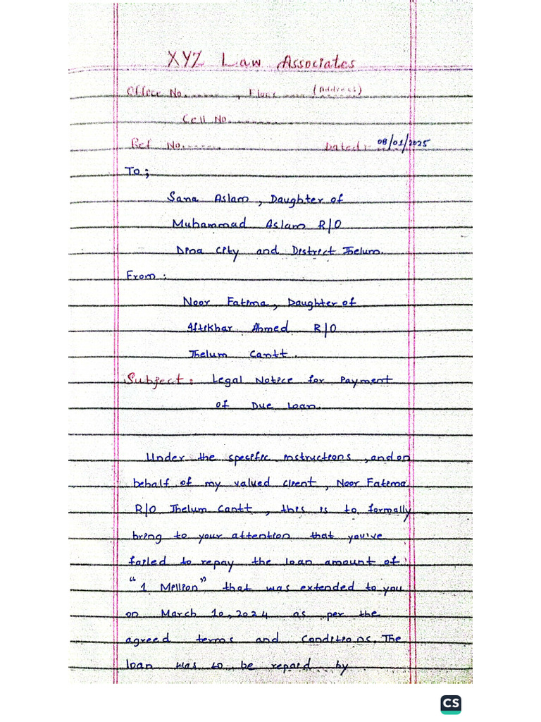 Nida Fatima (Legal Notice) | PDF