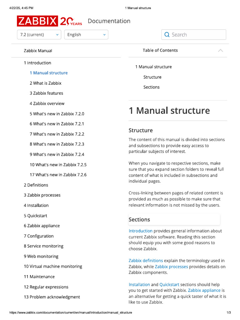 Zabbix api - 1 Manual Structure | PDF