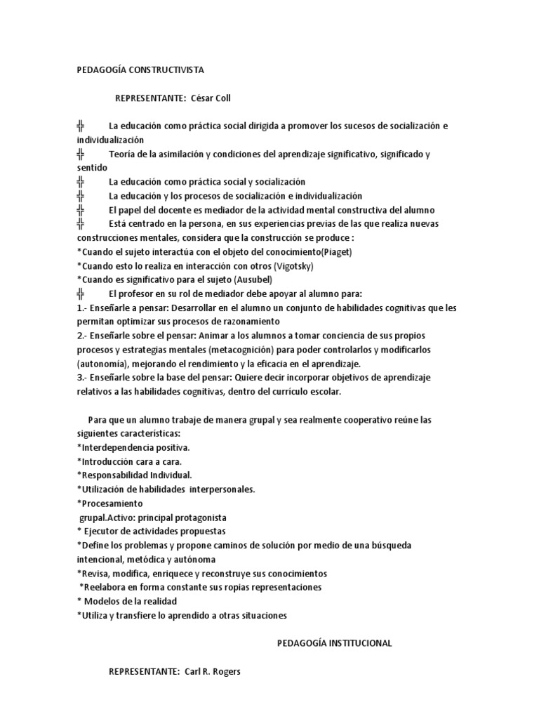 Actividad 3.2 Pedagogía Constructivista | PDF