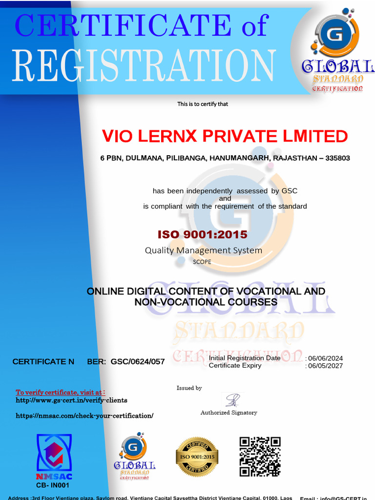 Vio Lernx 9001 Final | PDF