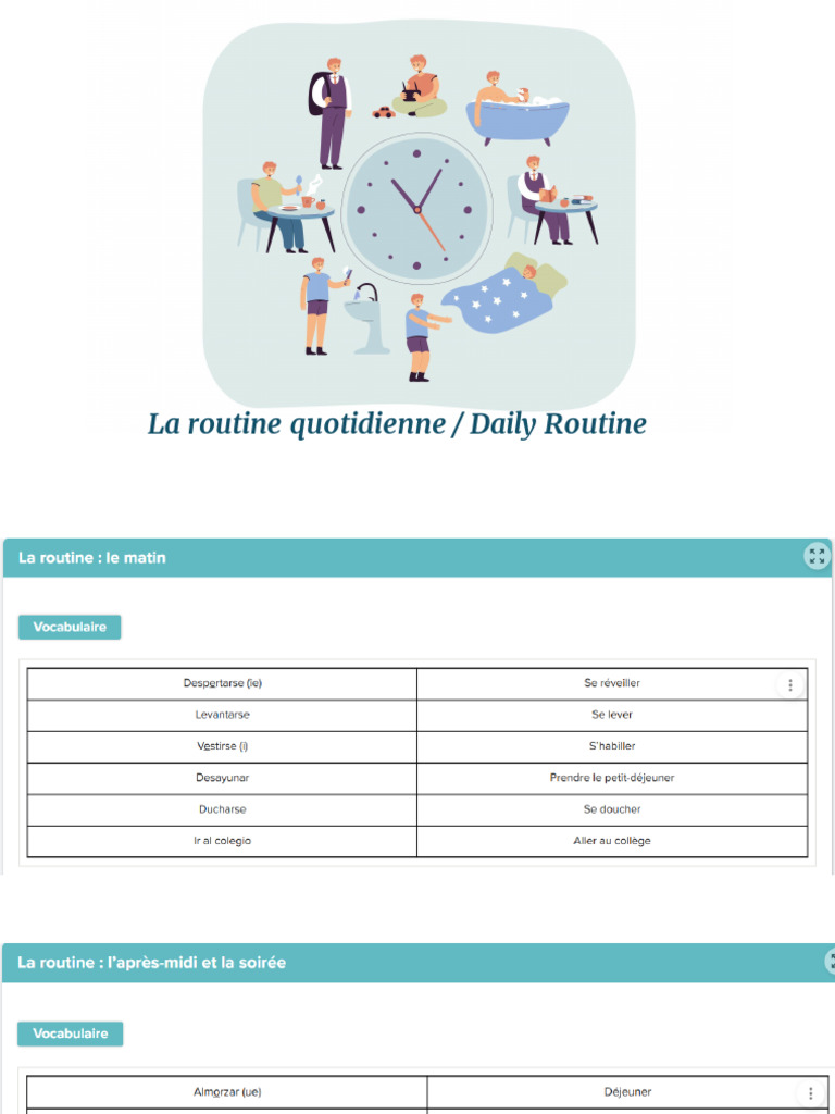 la routine quotidienne | PDF