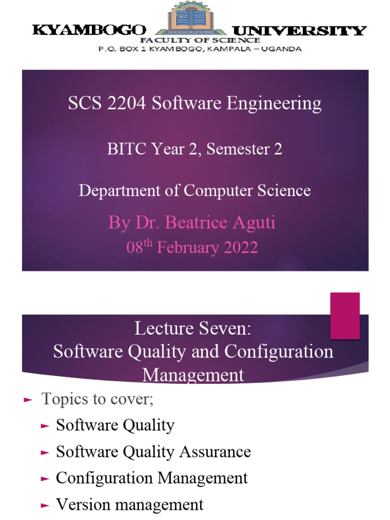 Lecture 7 Software Engineering | PDF | Version Control | Software Quality