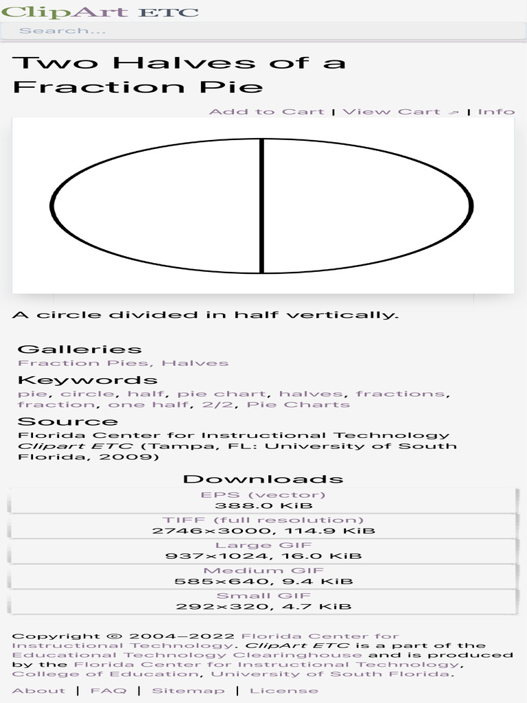 Two Halves of A Fraction Pie ClipArt ETC | PDF