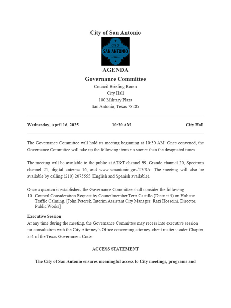 Governance Committee packet from April 16 meeting | PDF | Traffic ...