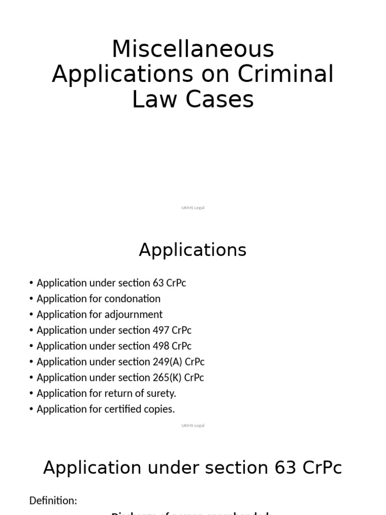 Criminal Law Applications Guide | PDF