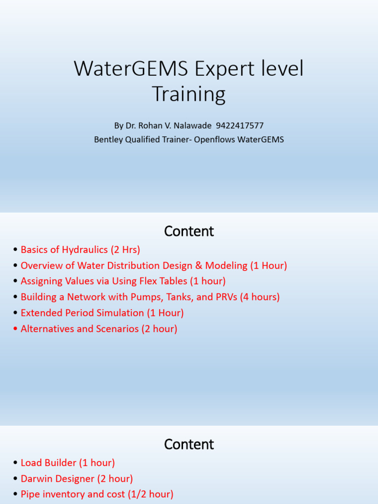 watergems fundamental training | PDF | Viscosity | Pump