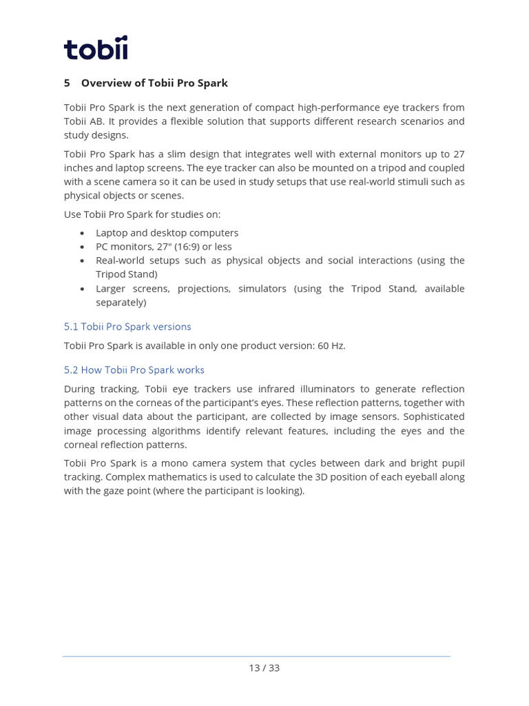 TO Encargo 3_Tobii Pro Spark User Manual (1) Pokémon | PDF | Laptop | Computing