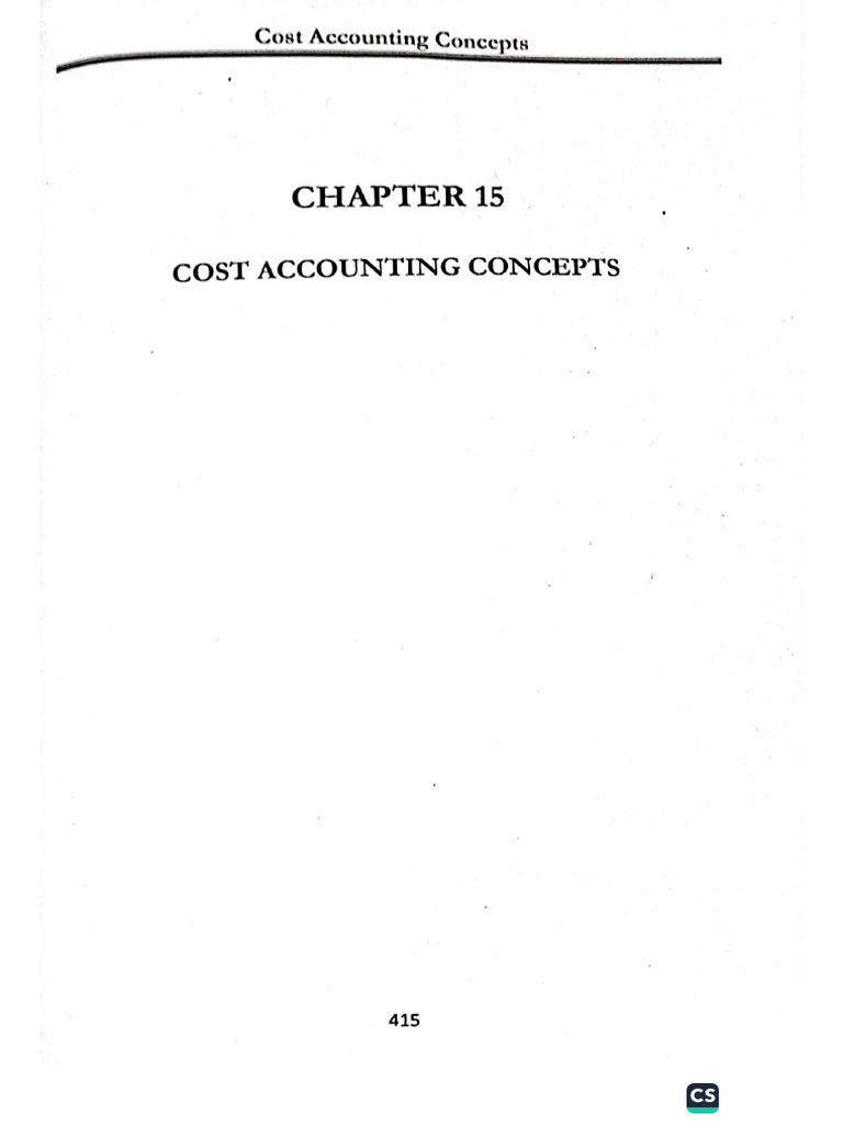 C15 - Cost Accounting Concepts | PDF