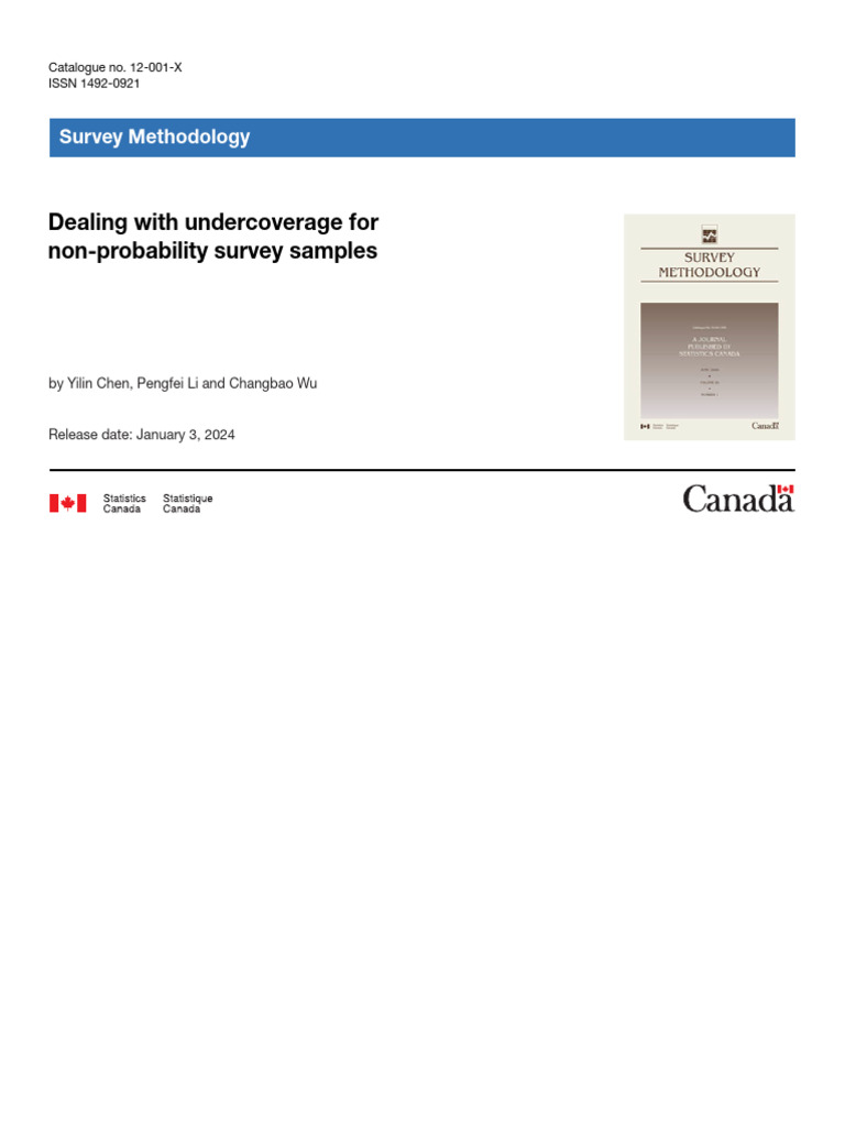 Dealing with Undercoverage for Non-Probability Survey Samples | PDF | Regression Analysis ...