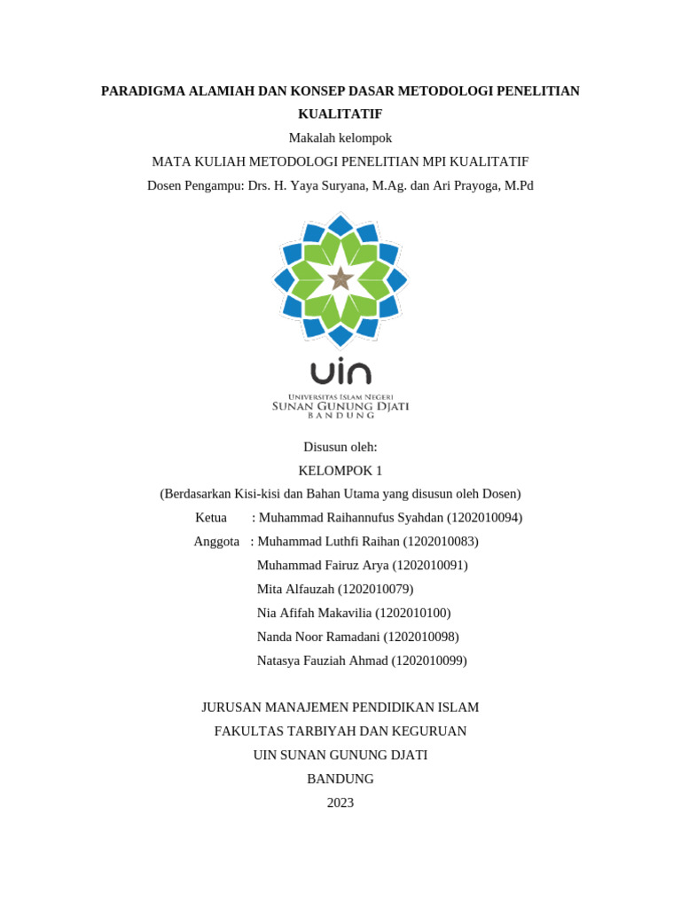 Makalah KLP 1_Metopen Kualitatif | PDF