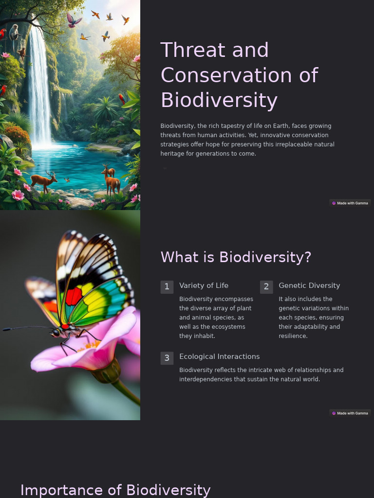 Threat and Conservation of Biodiversity | PDF | Biodiversity | Conservation Biology