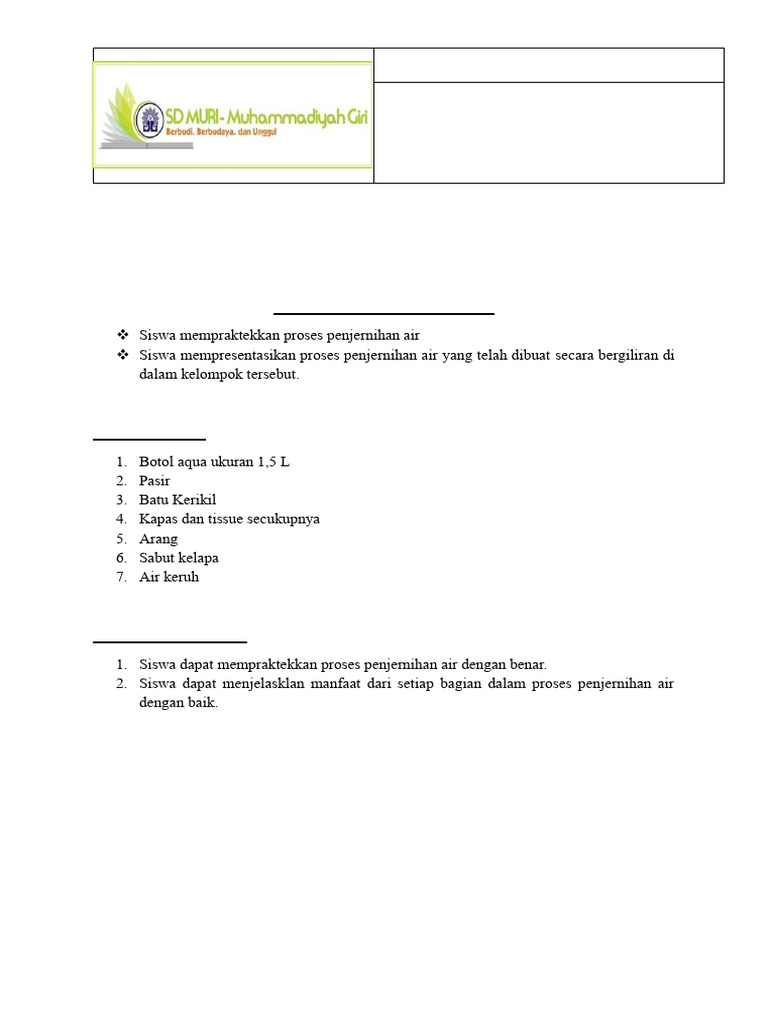 Kisi-Kisi Dan Materi Ujian Praktek PLH | PDF