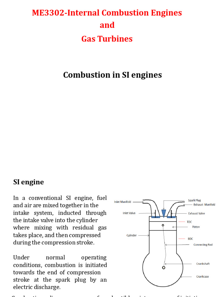 Combustion Dynamics in SI Engines | PDF | Combustion | Engines