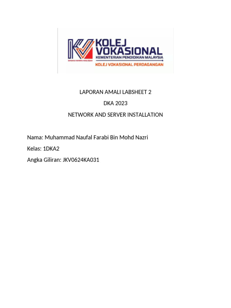 Laporan Amali Labsheet 2 | PDF